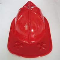 China Child Size Red Plastic Fire Chief Hat Halloween Party Plasticfireman Helmet Hat for sale