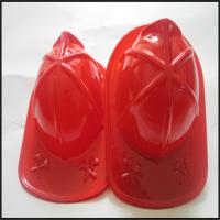 China Child Size Red Plastic Fire Chief Hat Halloween Party Plasticfireman Helmet Hat for sale