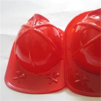 China Child Size Red Plastic Fire Chief Hat Halloween Party Plasticfireman Helmet Hat for sale