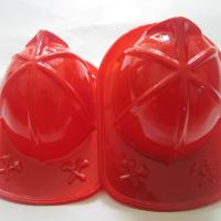 China Child Size Red Plastic Fire Chief Hat Halloween Party Plasticfireman Helmet Hat for sale