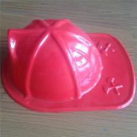 China Child Size Red Plastic Fire Chief Hat Halloween Party Plasticfireman Helmet Hat for sale