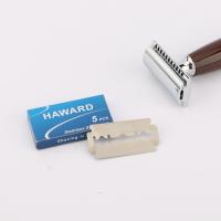 China Custom Logo Stainless Steel Double Edge Razor Blade Platinum Coating 0.1mm for sale