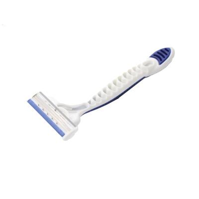China Stainless Steel Triple Blade Disposable Razor R319 with Pivoting Cartridge for sale