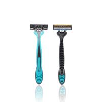 China R319 Stainless Steel 3 Blade Disposable Razor with Plastic Handle and Rubber Grip for Wet Shaving for sale