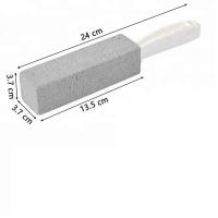 China Toilet Bowl Pumice Cleaning Stone Stick with Handle 24cm Remove Hard Water Rust Stain for sale