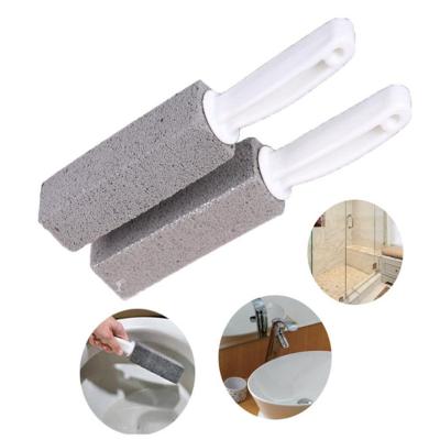 China Natural Pumice Stone Toilet Cleaning Brush with Handle 24cm for Rust and Stain Removal for sale