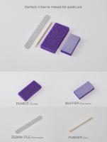 China Disposable Pedicure Kit 4 in 1 with Pumice Sponge Nail File Buffer Wood Stick 200 Sets per Box for sale