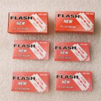 China Professional Stainless Steel Single Edge Barber Blades 100 Pack Platinum Coated for sale