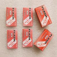 China Professional Stainless Steel Single Edge Barber Blades 100 Pack Platinum Coated for sale