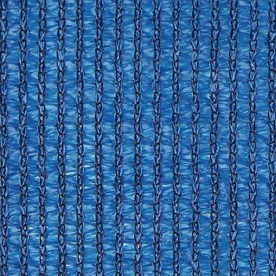 China Blue White Striped HDPE Knitted Shade Net 50g-350g 30-95% Shade Rate with Iron Grommets for sale
