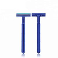 China Twin Blade With Display card package razor blade disposable for sale