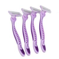 China Wholesale Disposable Triple Blade Razor with Lubricating Strips 6g Stainless Steel for sale