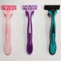 China Disposable Triple Blade Razor 6g Stainless Steel Shaving Razor Blue Green for sale
