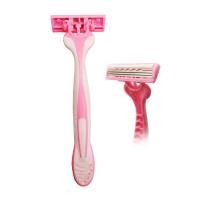 China Disposable Triple Blade Shaving Razor 3-Blade Plastic Handle for Hotel Bathroom Men Women for sale