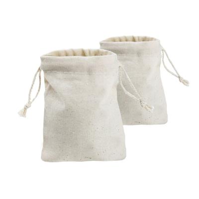 China 14x20 Inch Muslin Drawstring Bags Durable Cotton Storage Pouches for sale