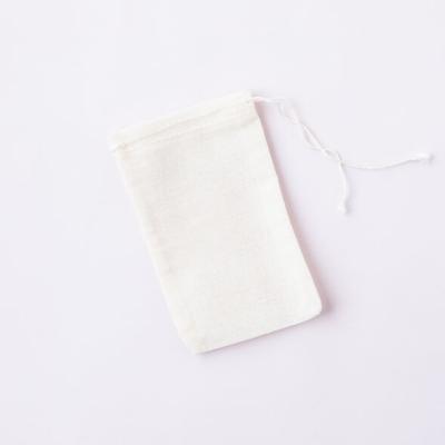China Muslin Herb Bag 3x5 Inch Reusable Drawstring Tea Infuser for Loose Herbs Spices for sale