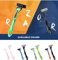 China #2021 High quality green color three blade disposable razor for sale