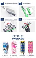 China #2021 High quality green color three blade disposable razor for sale