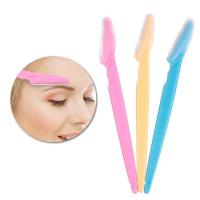 China Plastic Eyebrow Razor 6pcs Set Stainless Steel Blade Disposable Facial Hair Trimmer for sale