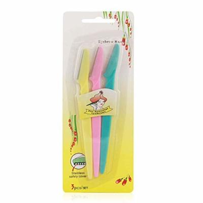 China Individually Packed Eyebrow Razor 6pcs Stainless Steel Blade Facial Hair Trimmer Shaper for sale