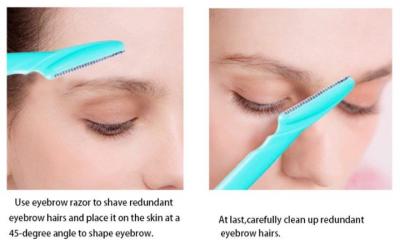China Stainless Steel Eyebrow Razor Set 6 Pack Facial Hair Trimmer for Women Precision Shaver for sale