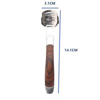 China Stainless Steel Foot Care Pedicure Callus Shaver Hard Skin Remover Wood Handle 22x25mm 10 Blades for sale