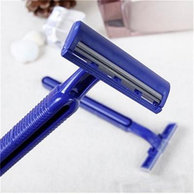 China Stainless Steel Twin Blade Disposable Razor with Lubrication Strip 10N-15N for sale
