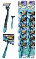 China R319 Blue And Grey Handle Grey Head Three Blade Razor For Men for sale