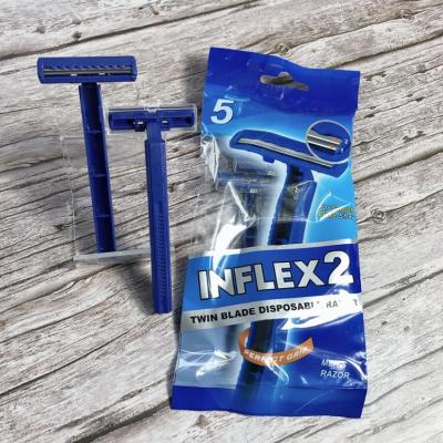 China 5pcs per bag 2 blade stainless steel strip disposable razor for sale