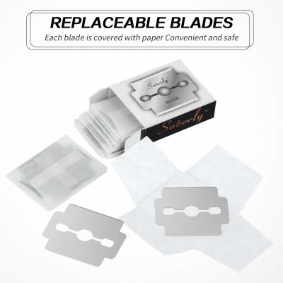 China 24 Pcs Pedicure Corn Blades Double Edge Stainless Steel Refill Heads for Callus Foot Plane for sale