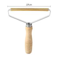 China Pure Copper Lint Roller 14cm Width Wooden Handle Fabric Shaver for Pet Hair and Lint Removal for sale