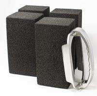 China Griddle Grill Cleaning Kit 4 Pumice Stones with Holder 10x7x4 cm for sale
