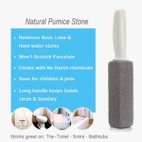 China Toilet Pumice Cleaning Stone with Plastic Handle 24x3.8cm for Hard Water Rust Stain Removal for sale