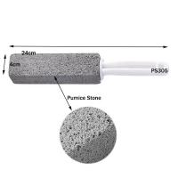 China Disposable Pumice Stone Toilet Cleaner with Handle 24x3.8cm Foam Glass Hard Water Ring Remover for sale