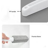 China Disposable Pumice Stone Toilet Cleaner with Handle 24x3.8cm Foam Glass Hard Water Ring Remover for sale