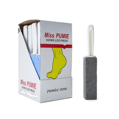 China Pumice Stone Cleaning Stick with Handle for Toilet Bowl 150g Heavy Duty Scouring Block for sale
