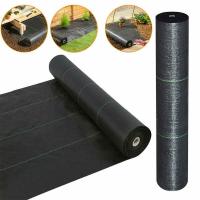 China Heavy Duty Woven Ground Cover Landscape Fabric PP Weed Barrier Mat 3x200 ft 90gsm for sale