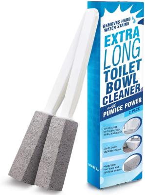 China Pumice Stone Toilet Bowl Cleaner with Extra Long Handle 2 Pack Limescale Remover for Bathroom Kitchen BBQ Grill for sale
