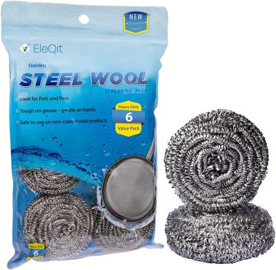 China Stainless Steel Scrubber 300 Series 72 Pack Non Rusting Scouring Pad for Kitchen Cleaning for sale