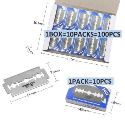 China Platinum Coated Japanese Steel Double Edge Razor Blades 100 Count Premium Stainless Steel Safety Razor Blades for sale