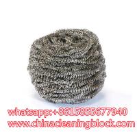 China Stainless Steel Scrubber 15g Kitchen Cleaning Scourer 410 430 Wire Wool for sale