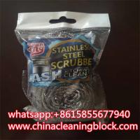 China Stainless Steel Scrubber 15g Kitchen Cleaning Scourer 410 430 Wire Wool for sale