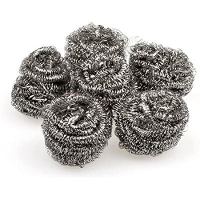 China Stainless Steel Scrubber 300 Series 72 Pack Heavy Duty Scouring Pads Non Rust Kitchen Cleaning for sale