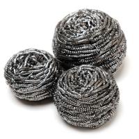 China Stainless Steel Scourers Sponges 3-Pack Heavy Duty Kitchen Scrubber 18-8 Wire for sale