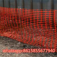 China HDPE Orange Safety Barrier Fence Mesh 100FT Roll UV Protected Snow Fencing for sale