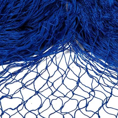 China Blue Nylon Polyester Knotless Raschel Fishing Net 100m Length Strong Type African Market for sale