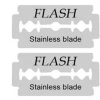 China 100 Pcs Stainless Steel Razor Blades for Hairdressing Shaving Salon Barbers 0.1mm for sale