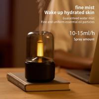 China USB LED Candlelight Lamp Humidifier 120ml Portable Warm Night Light for Bedroom for sale