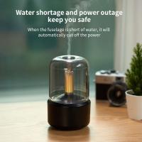 China USB LED Candlelight Lamp Humidifier 120ml Portable Warm Night Light for Bedroom for sale