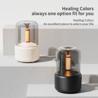 China USB LED Candlelight Lamp Humidifier 120ml Portable Warm Night Light for Bedroom for sale